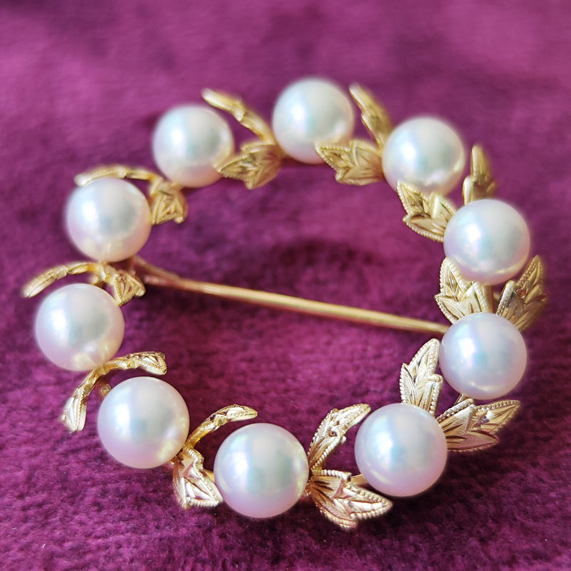 MIKIMOTO ミキモト リーフ型 ヴィンテージブローチ – Mico宝飾店 MIKIMOTO ミキモト リーフ型 ヴィンテージブローチ – Mico宝飾店
